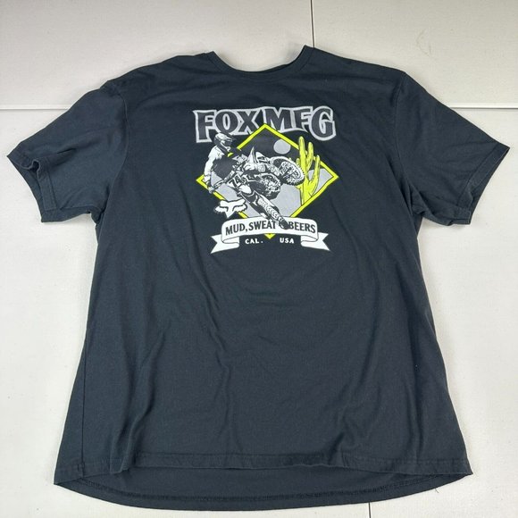 Fox | Shirts | Fox Racing Shirt Adult 2xl Black Fox Mfg Logo Short ...